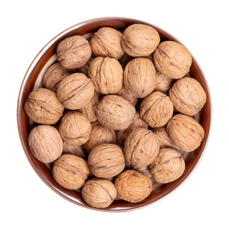 Walnuts in Their Shells, Unshelled Dried Walnut Seeds in a Bowl Stock ...