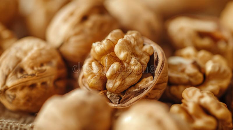 Walnuts in Shells Clustered on a Textured Surface Stock Illustration ...