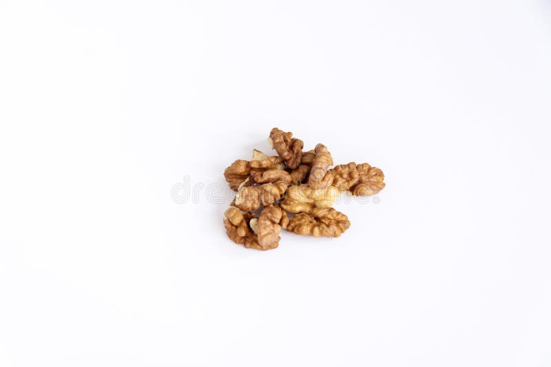 Walnuts without Shells on a White Background. Healthy Nuts Stock Image ...