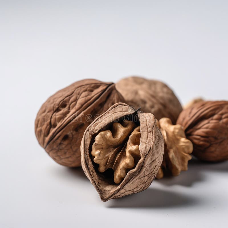 Walnuts with their shells stock illustration. Illustration of vegan ...