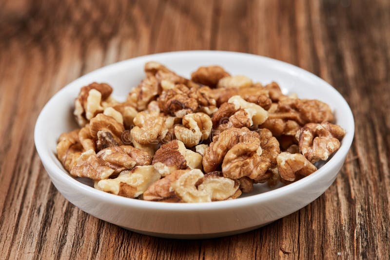 Walnuts in a White China Dish Stock Image - Image of super, table: 67606201