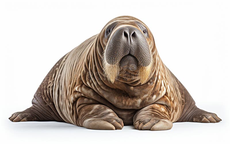 A Walrus Against a White Backdrop -Generative Ai Stock Illustration ...