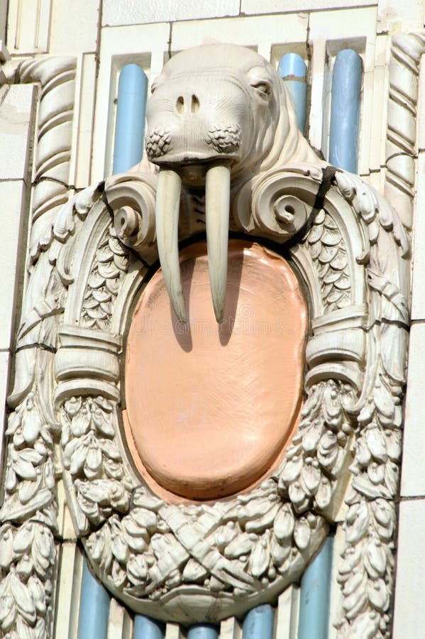 Walrus Detail of the Arctic Building, Seattle Editorial Photo - Image ...