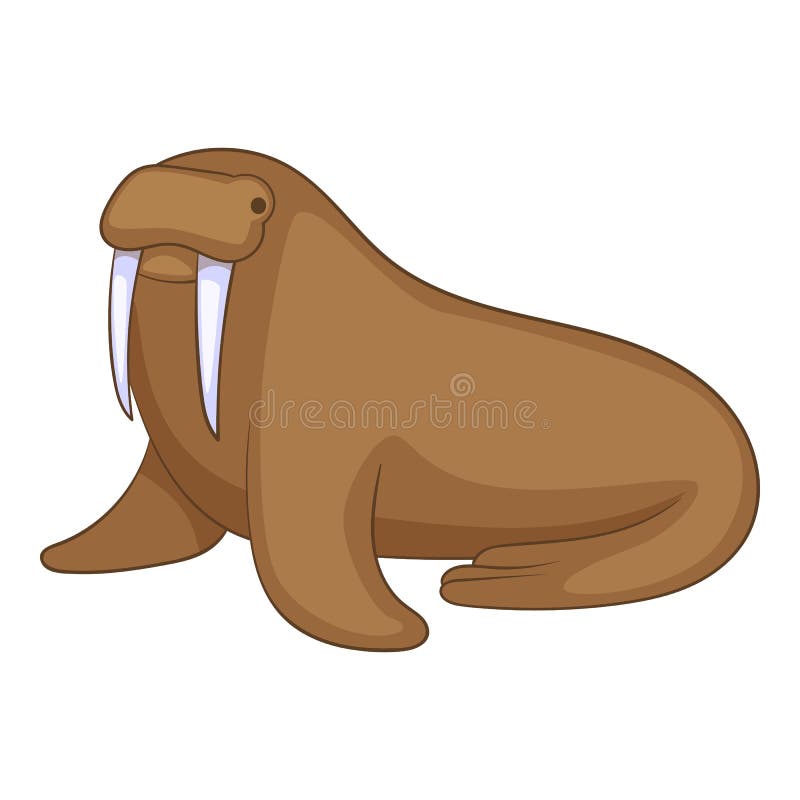 Sad Walrus Icon, Cartoon Style Stock Vector - Illustration of sadness ...