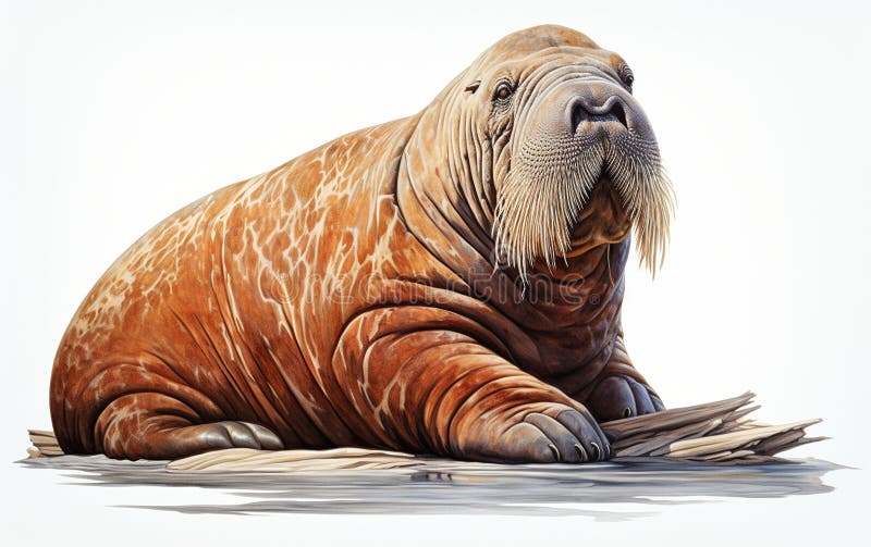 Walrus Isolated on a White Background -Generative Ai Stock Photo ...