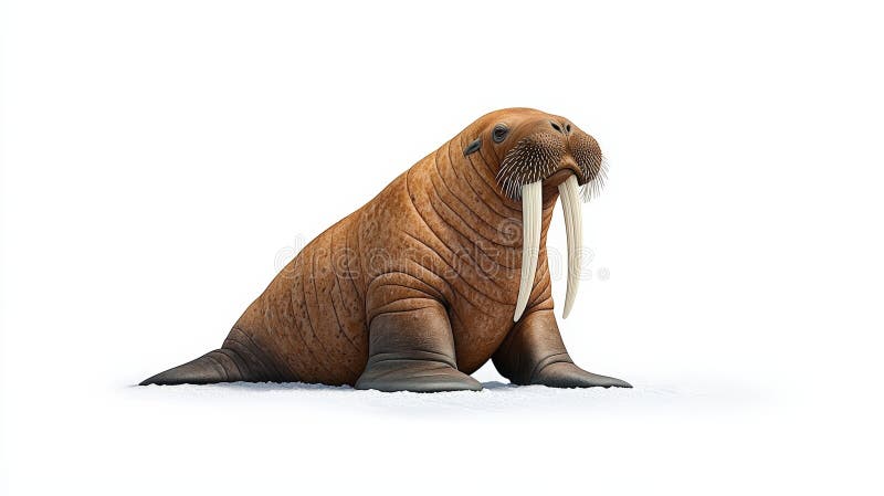 Walrus on a White Isolated Background Stock Illustration - Illustration ...