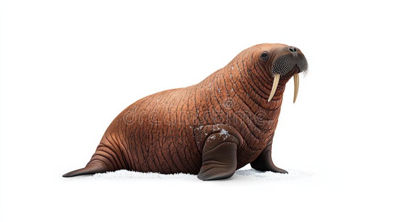 Walrus on White Isolated Background Stock Illustration - Illustration ...