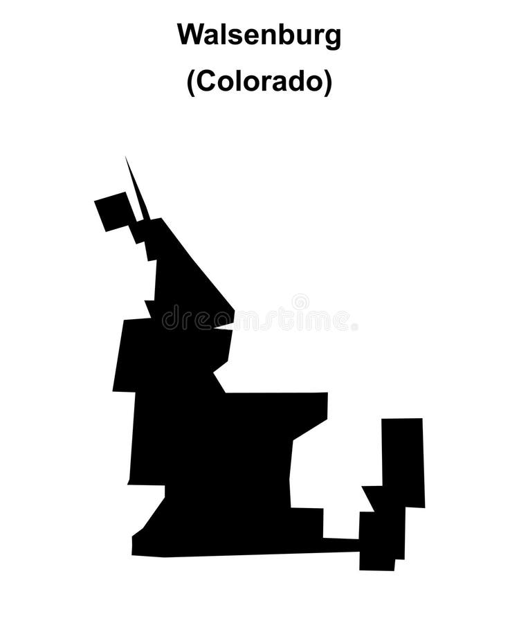 Walsenburg outline map stock vector. Illustration of cartography ...