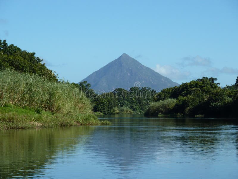 Walsh S Pyramid, Mulgrave River Stock Photo - Image of inspiring ...