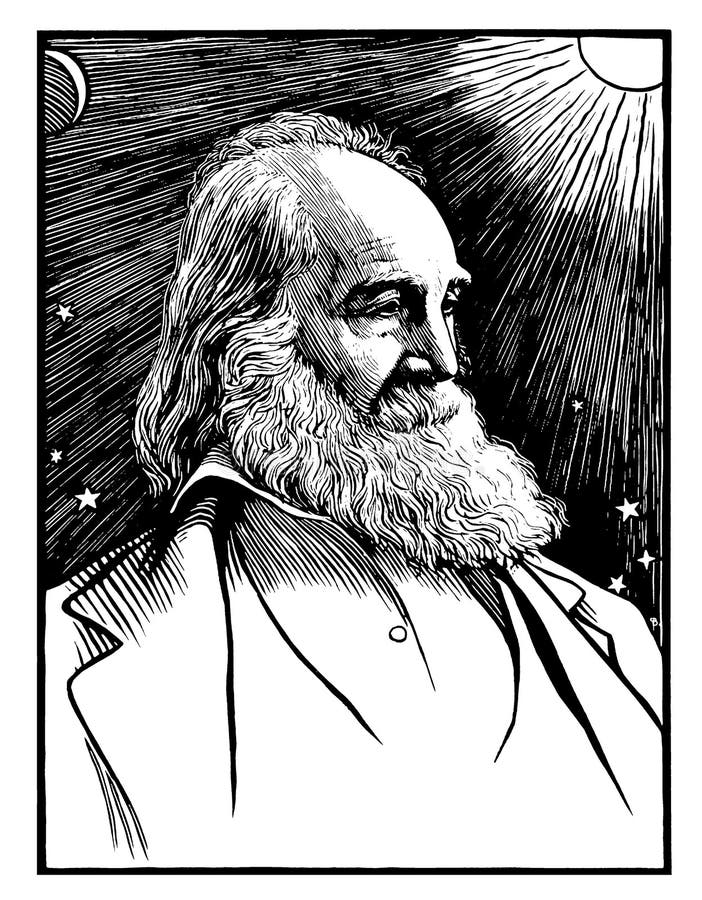Walt Whitman Woodcut 19th Century Editorial Stock Image - Illustration ...
