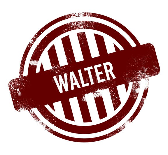 Walter - Red Round Grunge Button, Stamp Stock Illustration ...