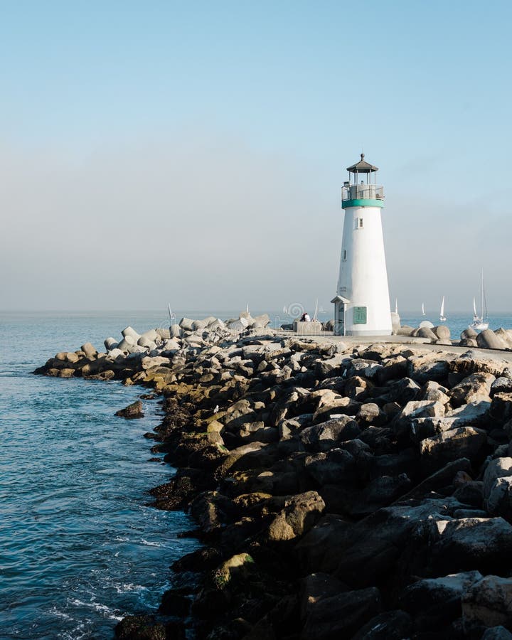 Walton Lighthouse, in Santa Cruz, California Stock Photo - Image of ...
