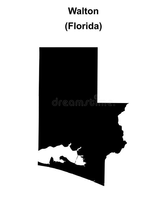 Walton outline map stock vector. Illustration of walton - 357890292