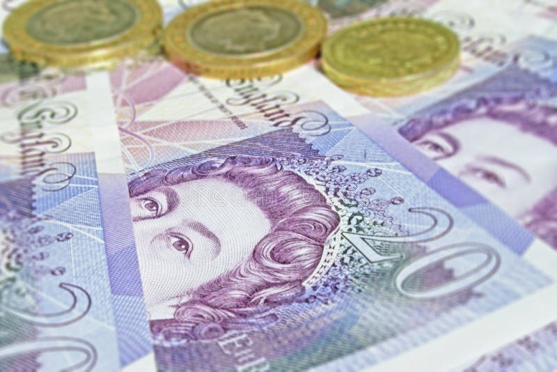 Notatki Waluty Funt 20 Wielkiej Brytanii Zdjęcie Editorial - Obraz ...