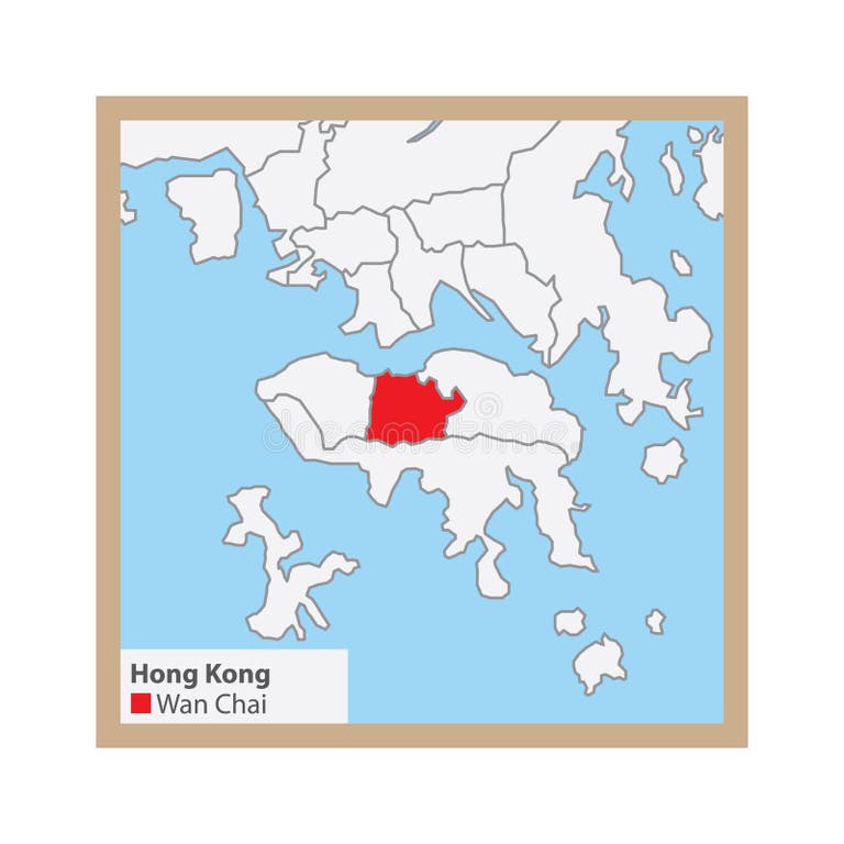 Wan Chai State Map. Vector Illustration Decorative Design Stock Vector ...