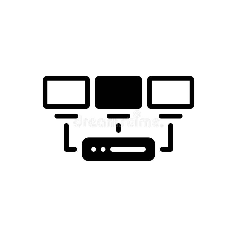 Black Solid Icon for Wan, Hub and Ethernet Stock Vector - Illustration ...