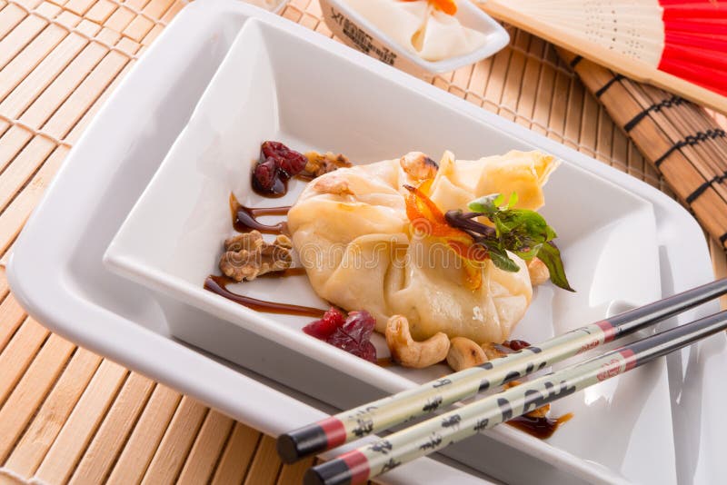 Wan Tan stock image. Image of meat, dough, herb, filled - 28046303