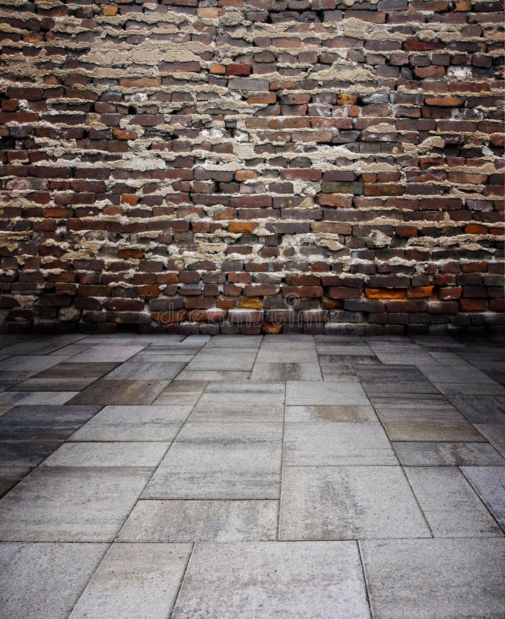 Wand Des Roten Backsteins Mit Beton Stockfoto - Bild von bereich ...