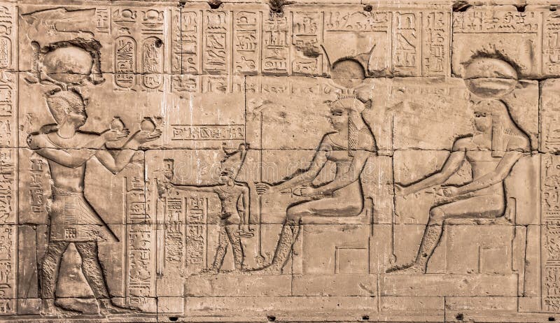 Tempel Von Hathor, Dendera, Kleopatra Und Caesar Osiris, Wand Luxor ...