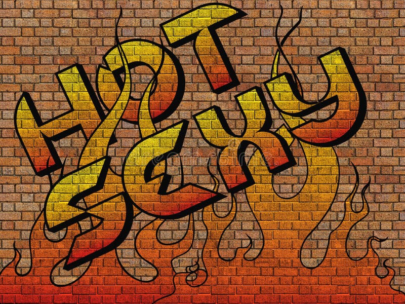 Wand gemalt mit Graffiti stock abbildung. Illustration von grün - 16350404