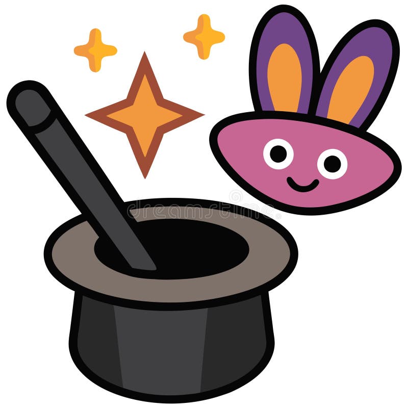 Wand and Magic Hat Cartoon Vector Icon Illustration. Object Icon ...