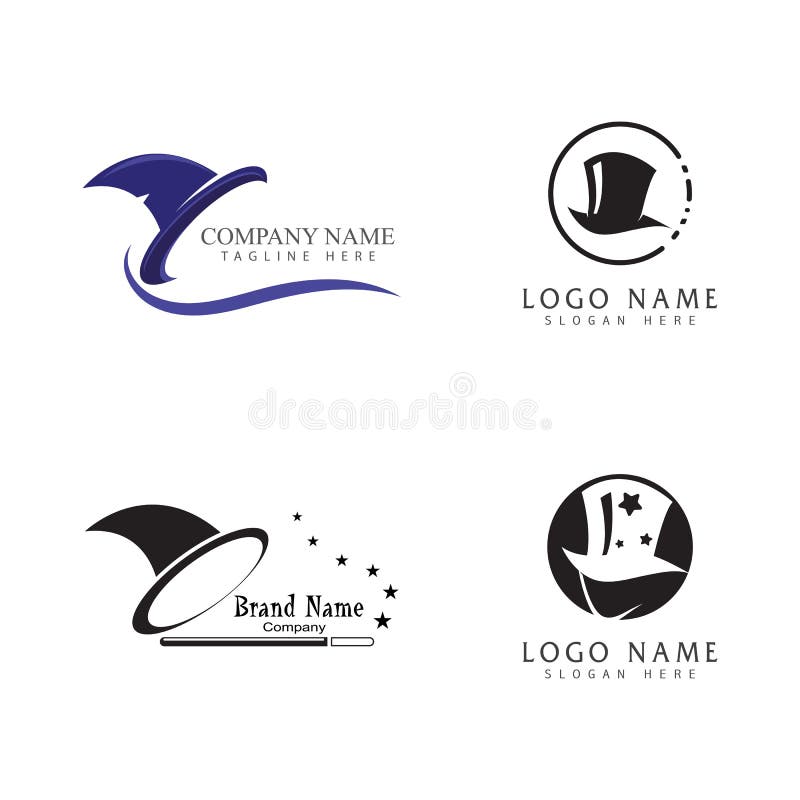 Wand Magic Hat Logo Template Vector Symbol Design Stock Vector ...