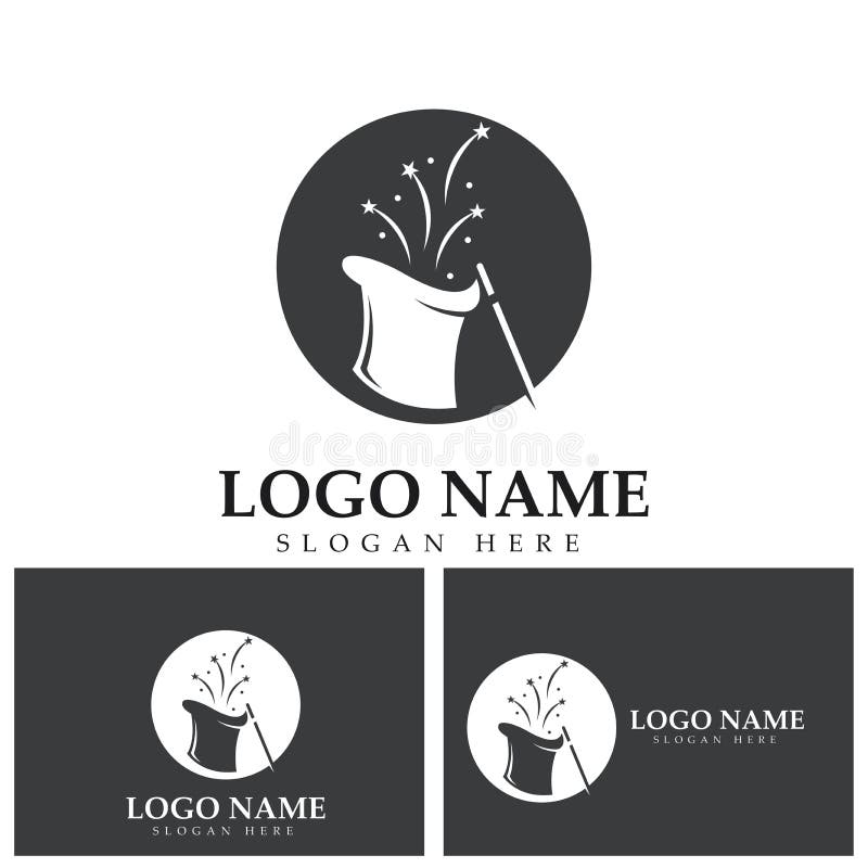 Wand Magic Hat Logo Template Vector Symbol Design. Stock Vector ...