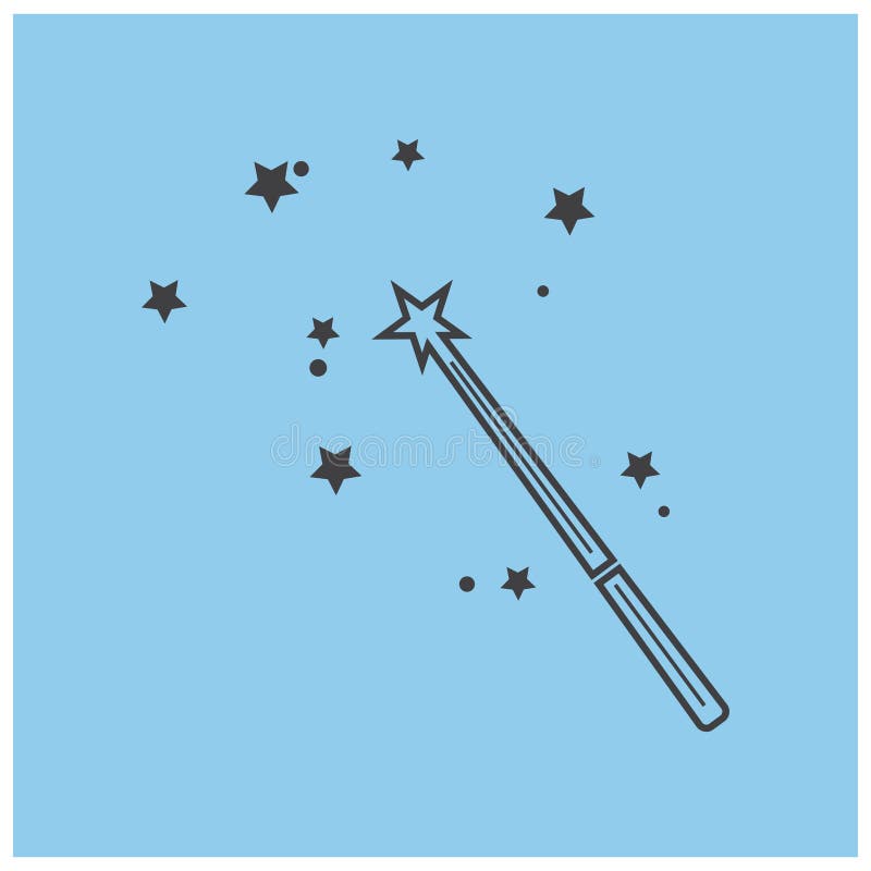 Wand Magic Stick Icon Vector Symbol Template Stock Vector ...
