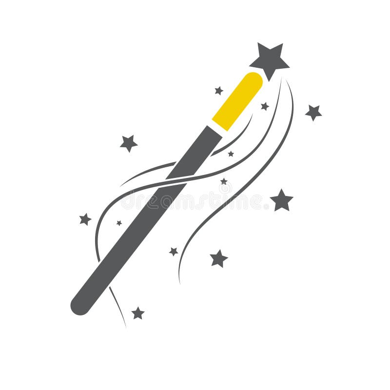 Wand Magic Stick Icon Vector Symbol Template Stock Vector ...