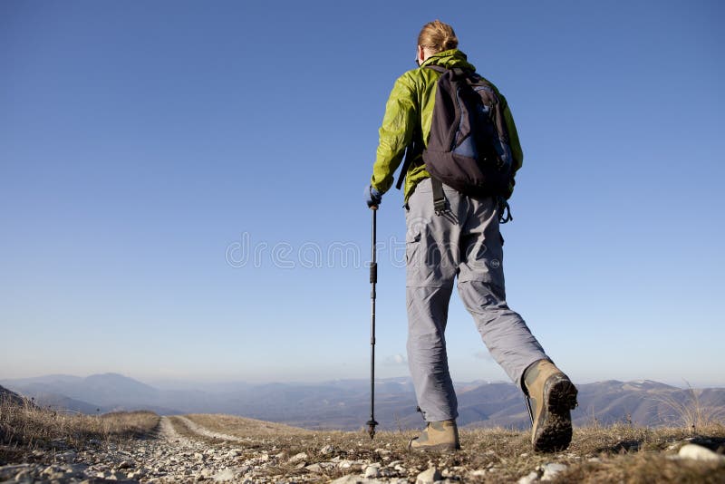 Wanderer. stockfoto. Bild von berg, hoch, lebensstil - 28697116