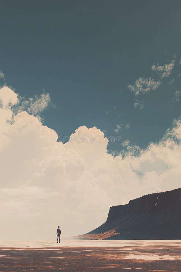 A Wanderer Standing in a Desert Watching a Distant Mirage Take Shape ...