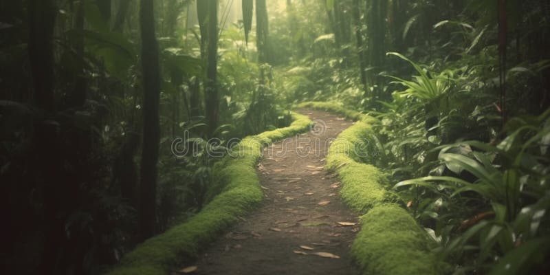 Wandering through the Lush Rainforest: a Path less Traveled Stock Photo ...