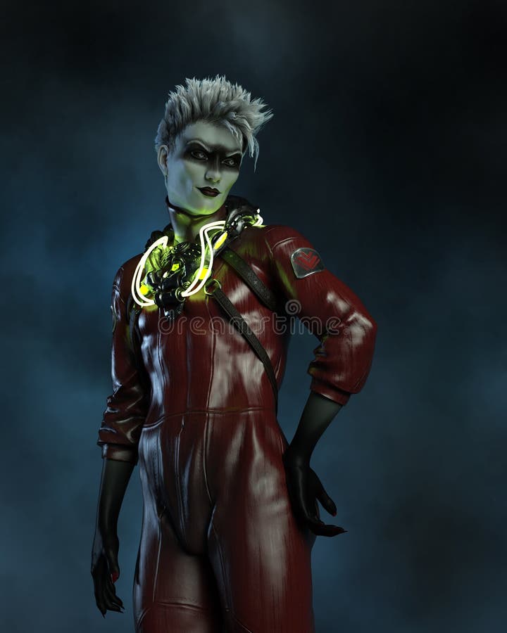 Mysterious Mutant with Yellow Eyes Stock Illustration - Illustration of ...