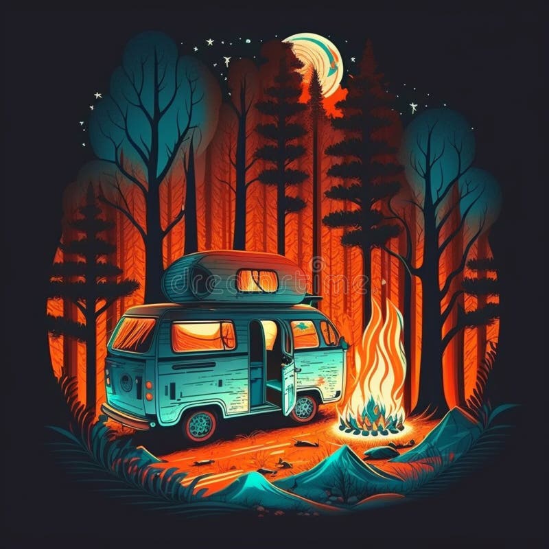 Wanderlust Camping Adventure: Exploring the Forest with a Camper Van ...