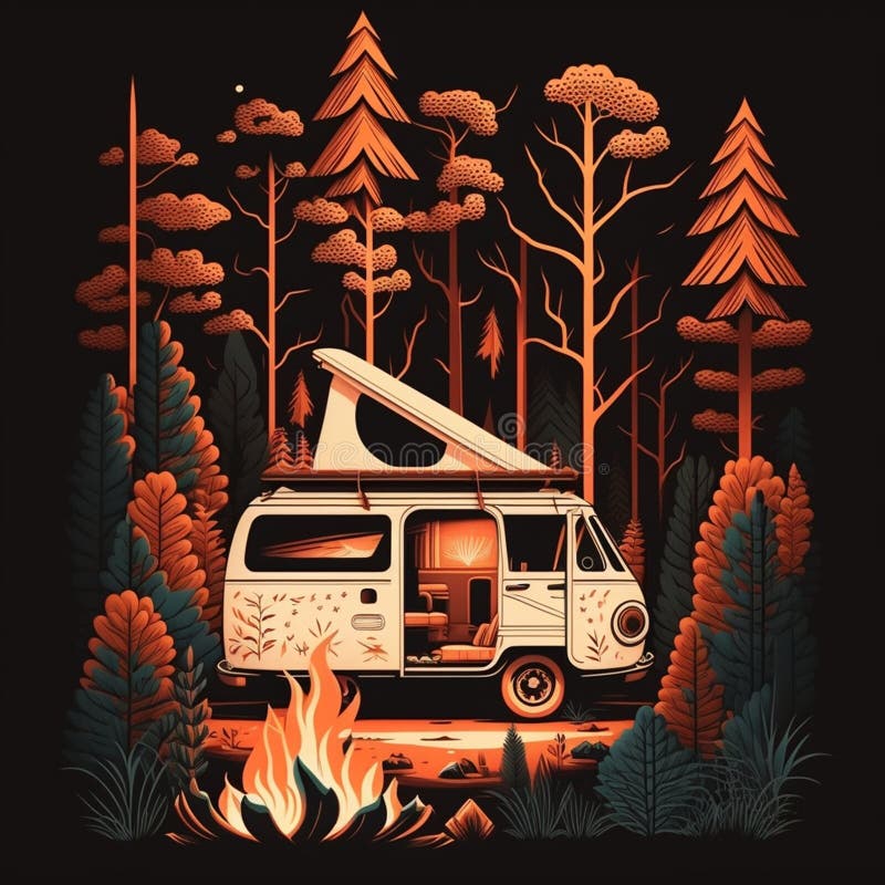 Wanderlust Camping Adventure: Exploring the Forest with a Camper Van ...