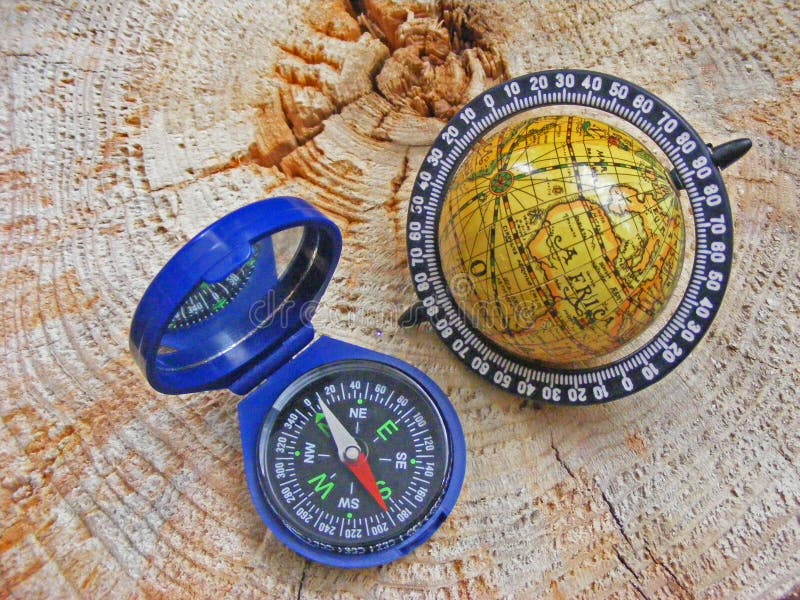 Wanderlust - Globe and Compass Stock Image - Image of trip, object ...