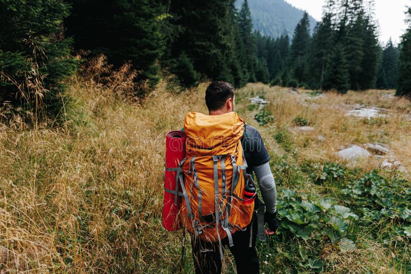 Wanderlust Unleashed a Young American Solo Trip in Nature, Back View ...