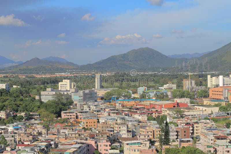 Wang Chau View of Yuen Long District in HK Stock Image - Image of wang ...