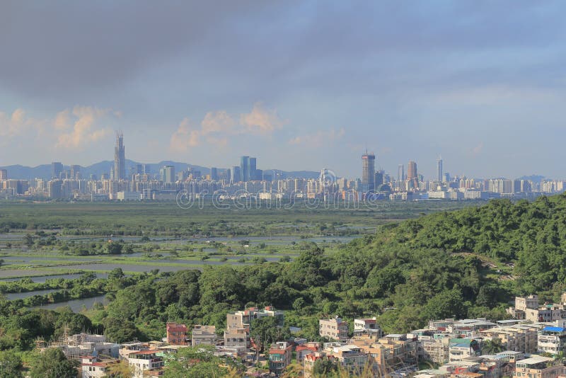 Wang Chau View of Yuen Long District in HK Stock Image - Image of yuen ...