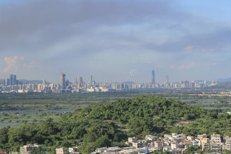 Wang Chau View of Yuen Long District in HK Stock Image - Image of view ...