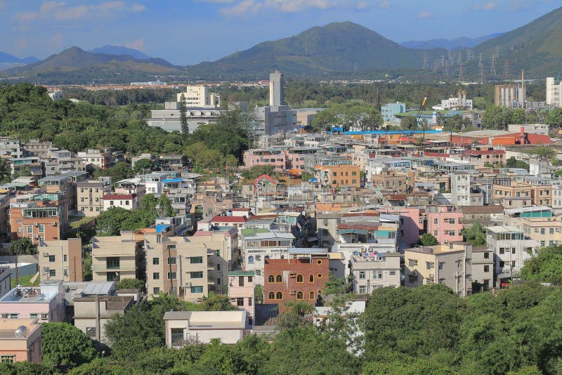 Wang Chau View of Yuen Long District in HK Stock Image - Image of wang ...