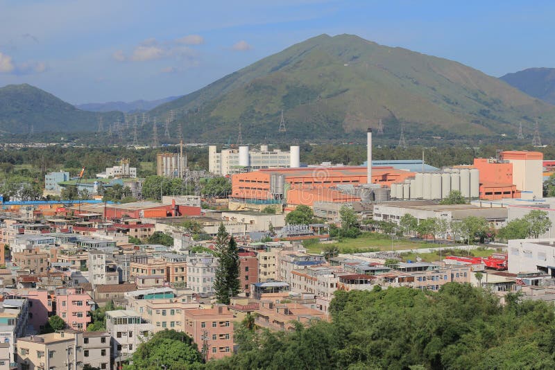 Wang Chau View of Yuen Long District in HK Stock Image - Image of wang ...