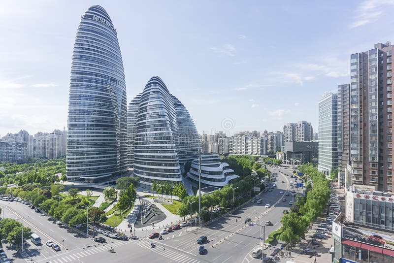WangJing Soho stock image. Image of cityscape, downtown - 173218193