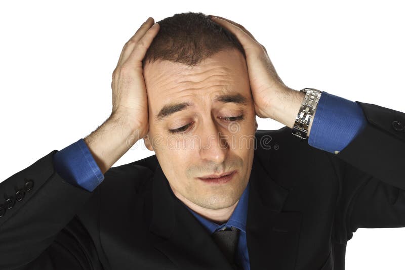 Wanhopig zakenmanportret stock afbeelding. Image of mensen - 12863925