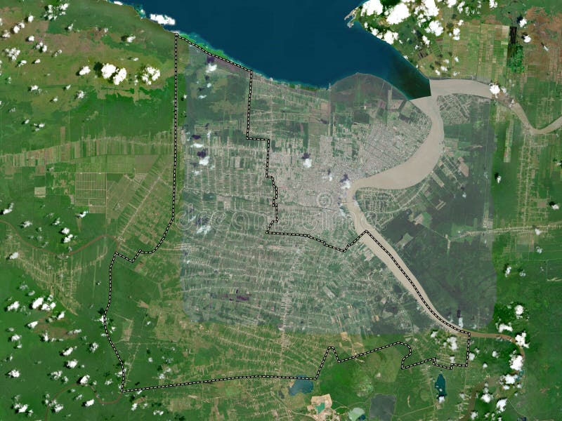 Wanica, Suriname. High-res Satellite. No Legend Stock Illustration ...