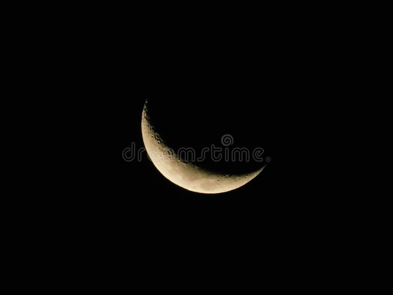 Waning Crescent Moon at Night Stock Photo - Image of astronomy ...