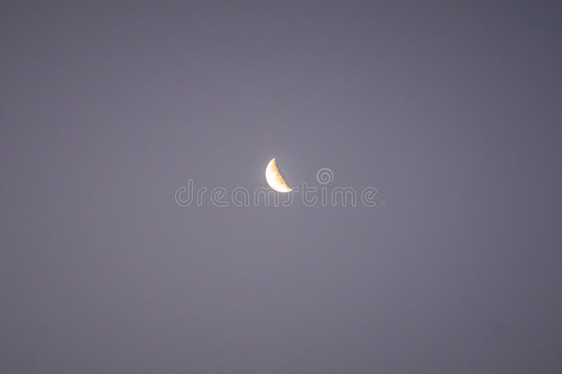 Waning Crescent Moon Over the Ocean at Night Stock Photo - Image of ...