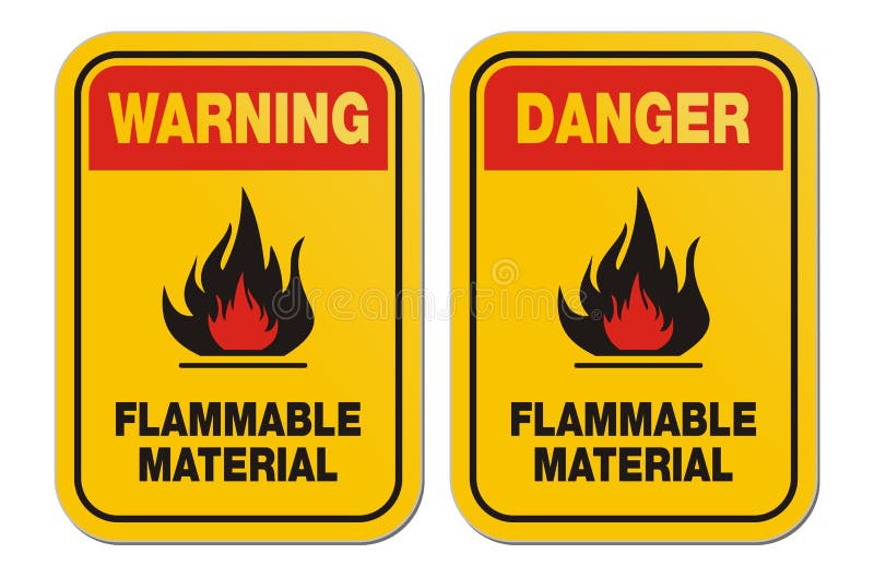 Danger Flammable Liquid Sign on White Background. GHS Hazard Pictogram ...