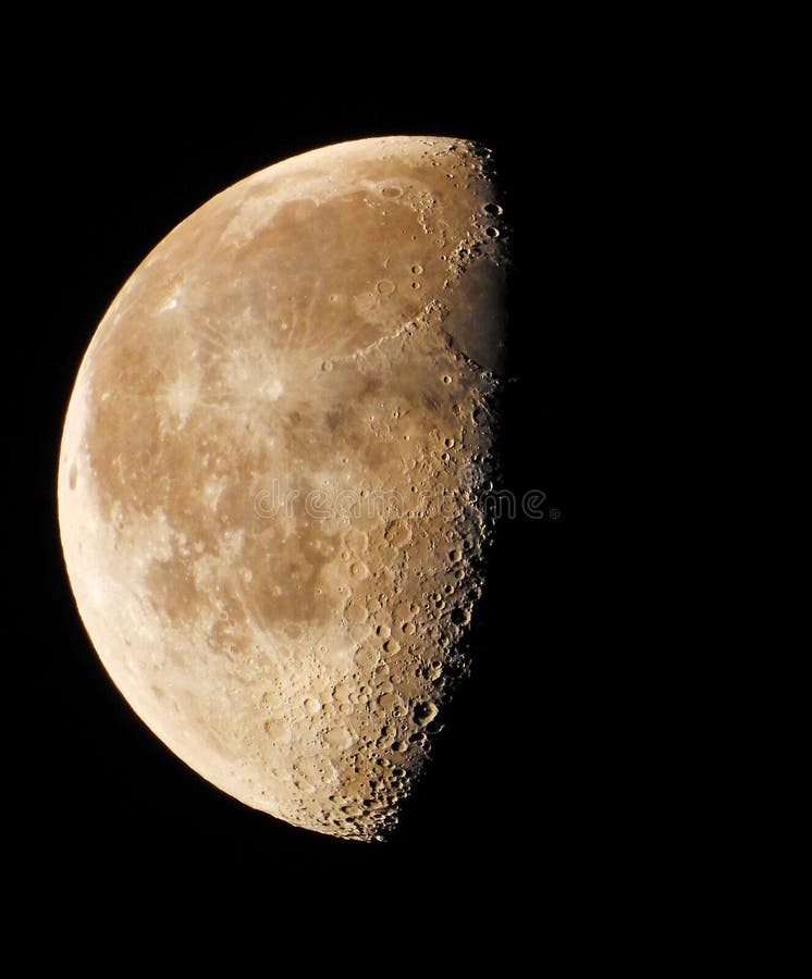 Waning Gibbous Moon Surface in Late Summer Sky Over USA Stock Image ...