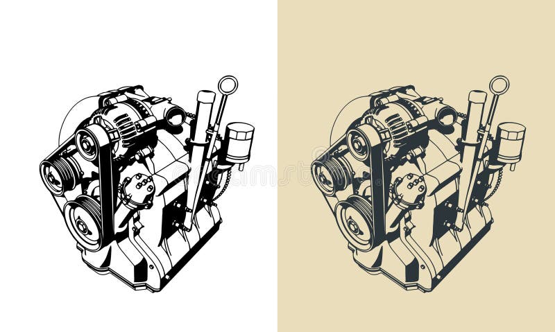 Wankel rotary engine stock illustration. Illustration of object - 384276401